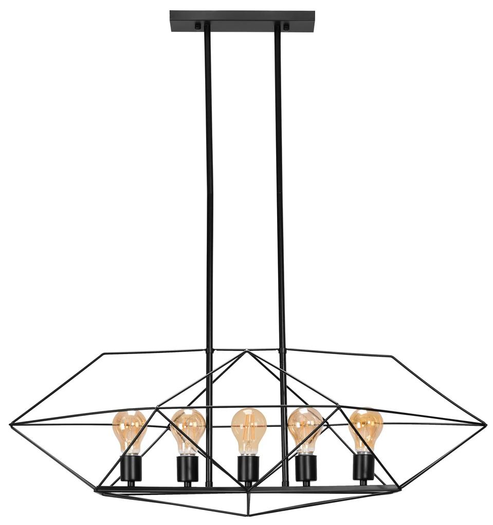 Toolight - Závěsná stropní lampa Reno - černá - APP1037-5CP
