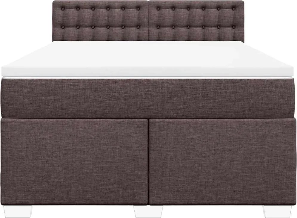 Box spring postel s matrací tmavě hnědá 140x190 cm textil 3288200