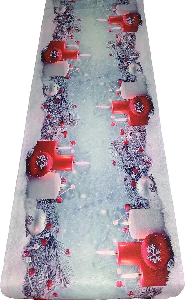 Vánoční ubrus - běhoun na stůl CHRISTMAS CANDLES 60x120 cm Mybesthome
