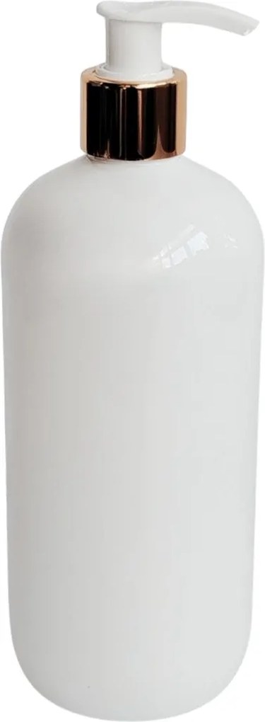 Dávkovač na mýdlo 500 ml bílý s bílo-zlatou pumpičkou BELA