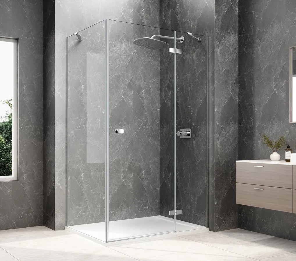 Polysan Polysan, GLOBE CHROME obdélníková sprchová zástěna 1200x1000mm, čiré sklo, pravé, GB1012-3415RC