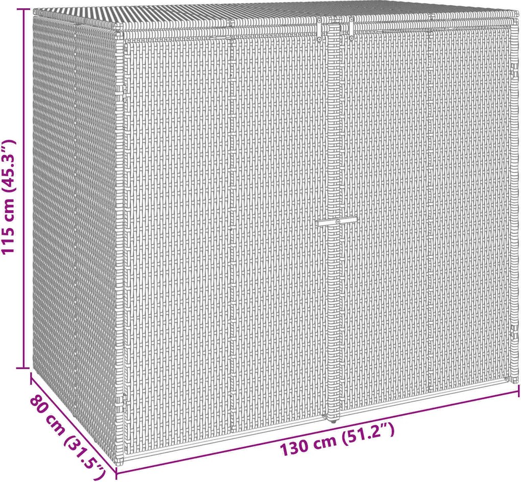 vidaXL Kontejner na odpadky 2 pcs Šedá 65 x 80 x 115 cm Polyethylen [42008243]