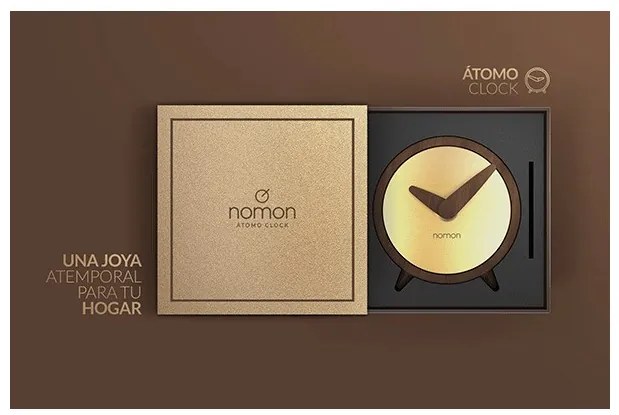 Designové stolní hodiny Nomon Atomo Gold 10cm