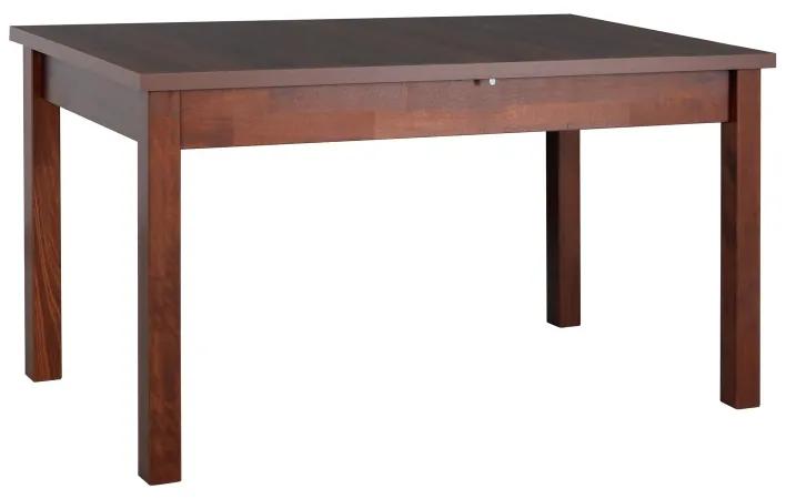 Drewmix jídelní sestava DX 15 odstín dřeva (židle + nohy stolu) bílá, odstín lamina (deska stolu) ořech, potahový materiál látka