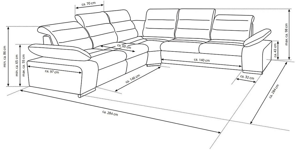 Casarredo - Komfort nábytek Rohová sedací souprava ISLAND 1 výběr látek SK1