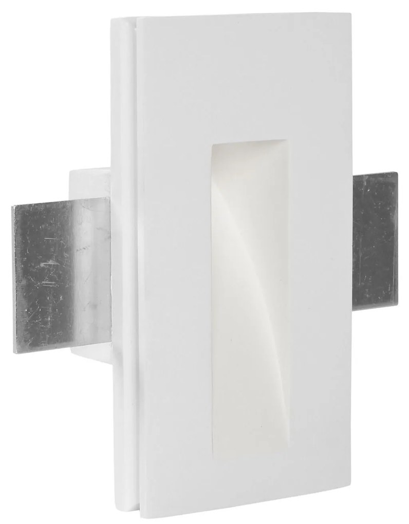 iLed 60920W70 Gypsum_WF, obdélníkové zapuštěné svítidlo do stěny ze sádry, 2W LED 3000K, 13x7cm