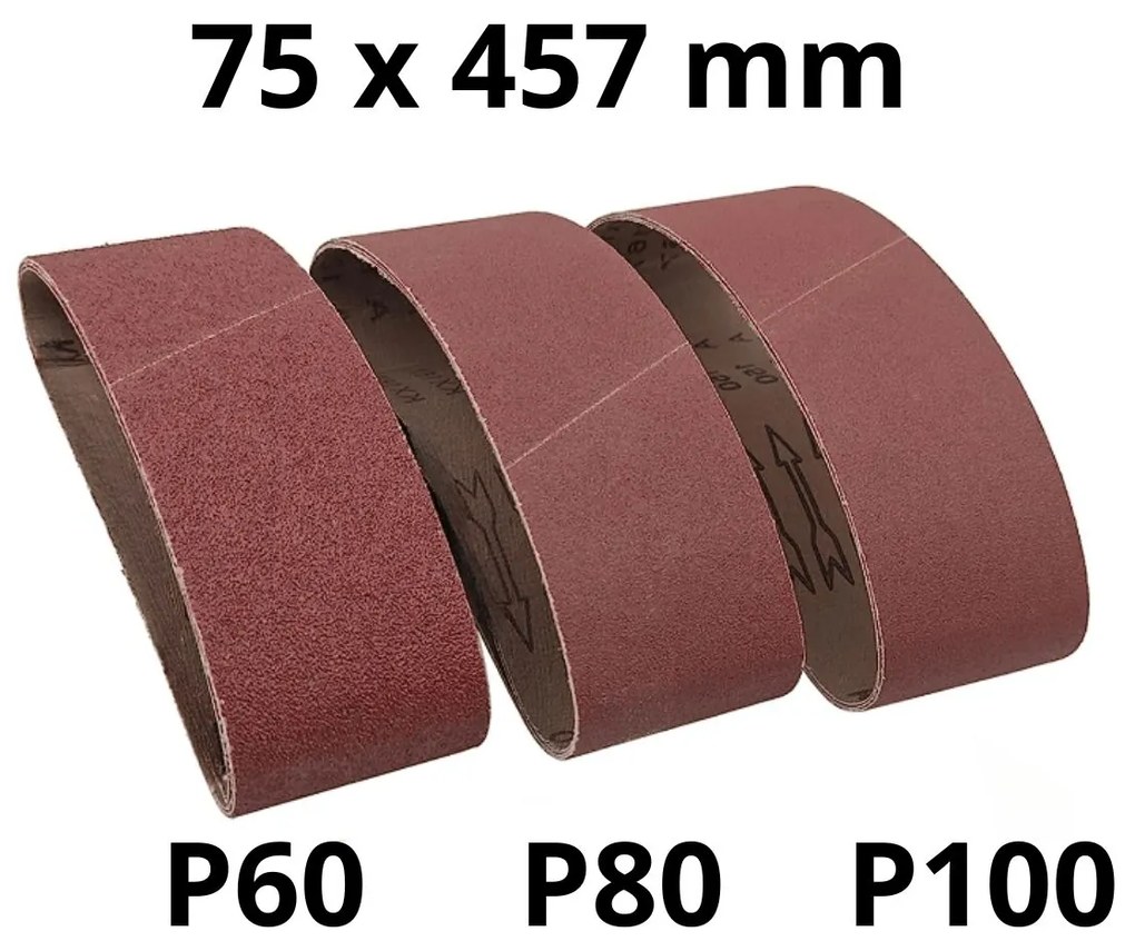 Asist Sada brusných pásů 75x457mm 3ks