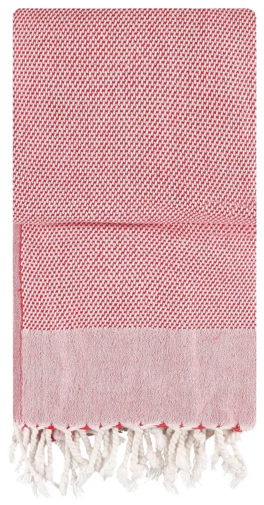 L´essentiel Maison Plážový ručník Fouta Retro - Red (90 x 175), Červená