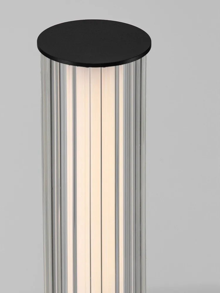Matně černá hliníková LED stmívatelná stojací lampa se skleněným stínidlem (výška 130 cm) Glovia – Nova Luce