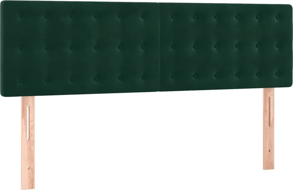 Box spring postel s matrací a LED tmavě zelená 140x190 cm samet 3134642