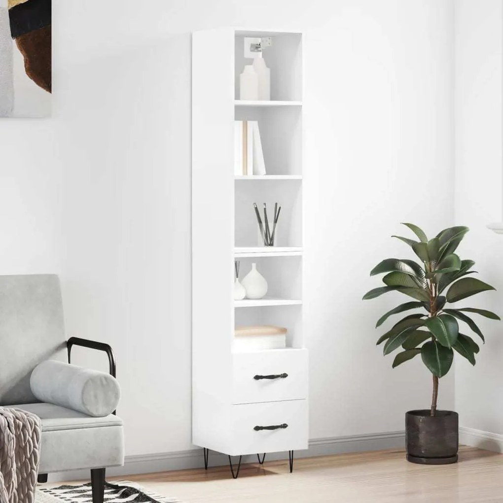 vidaXL Skříň highboard 34,5 x 34 x 180 cm kompozitní dřevo [3189761] Barva: Černá