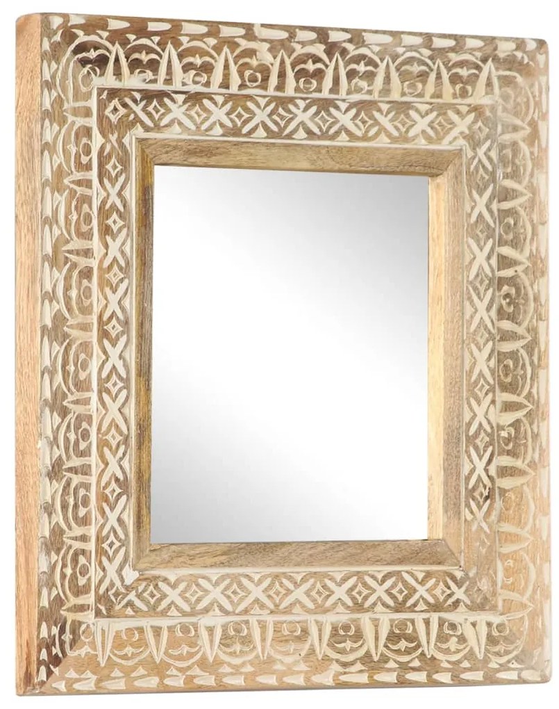 Ručně vyřezávané zrcadlo 50 x 50 x 2,6 cm masivní mangovník - Default Title