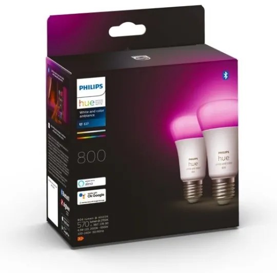 SADA 2x LED Stmívatelná žárovka Philips Hue WACA A60 E27/6,5W/230V 2000-6500K