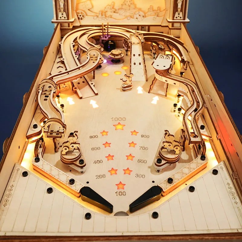 RoboTime 3D dřevěná mechanická skládačka Pinball