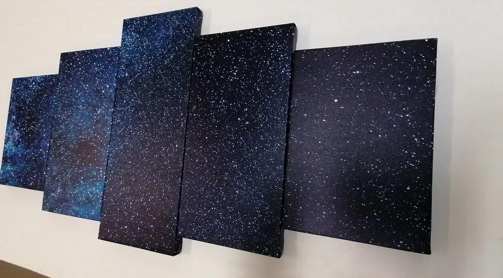 5-dílný obraz mléčná dráha mezi hvězdami - 200x100 cm