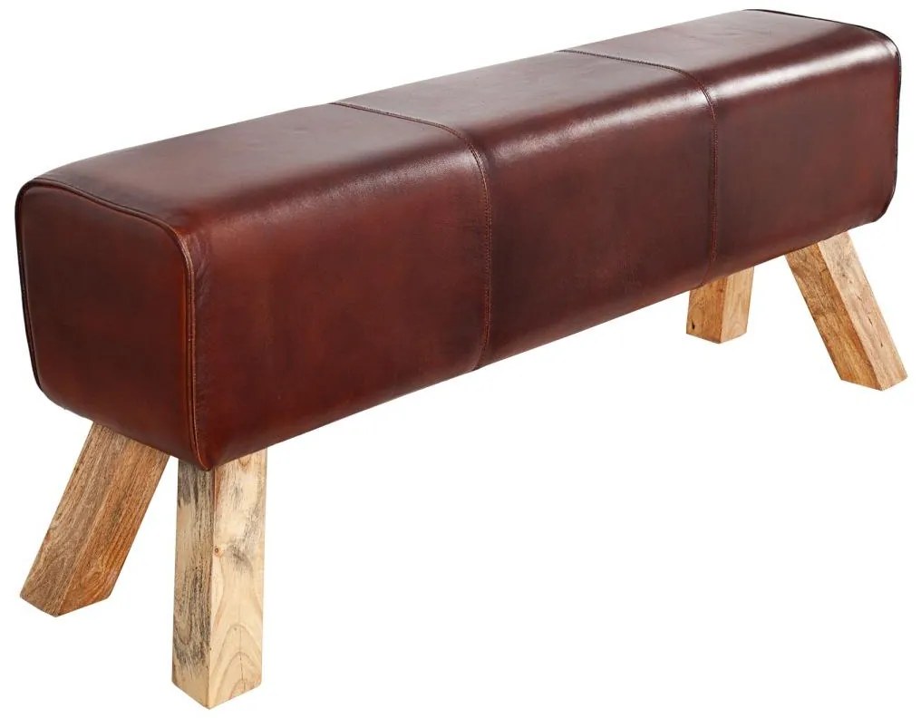 Designová lavice Horse 120 cm pravá kůže - skladem