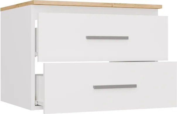 Skříňka pod umyvadlo NEL 60 bílá/dub artisan