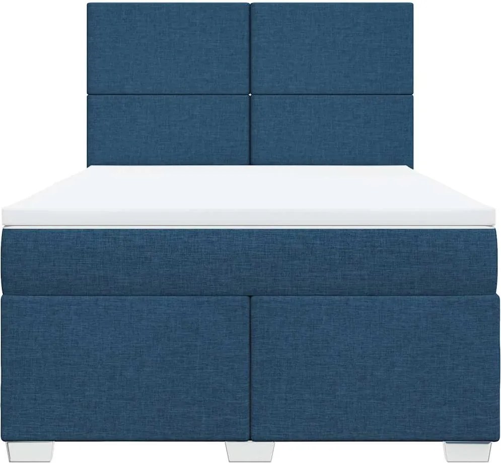Box spring postel s matrací modrá 140x190 cm textil 3292782