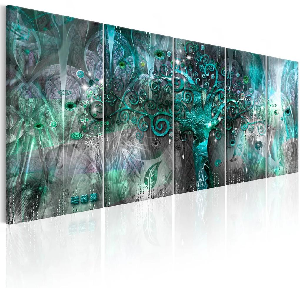 Pětidílný obraz - modrý strom I. (150x60 cm) - Murando DeLuxe