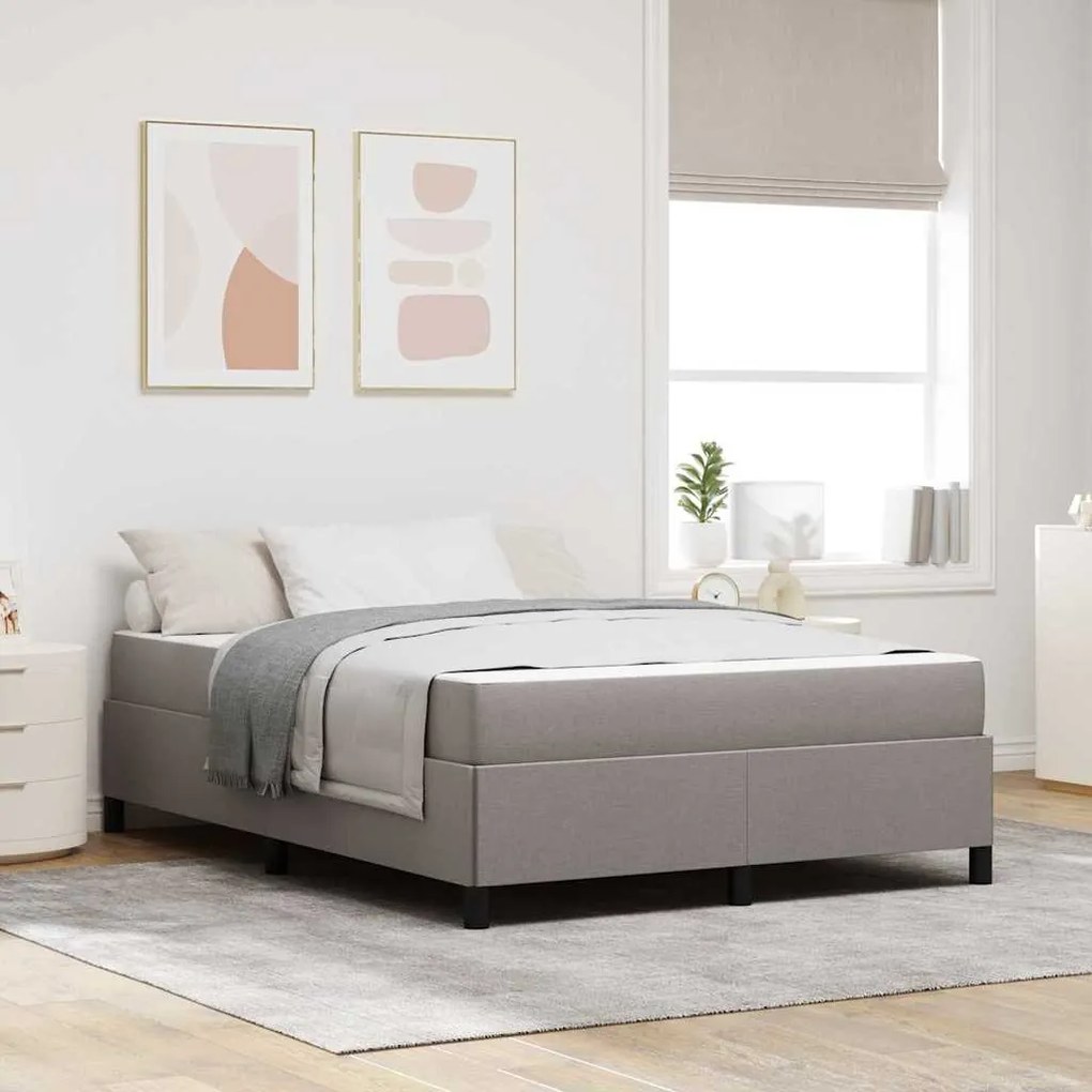 Postel s boxspringem Taupe 140 x 200 cm textil 3398868