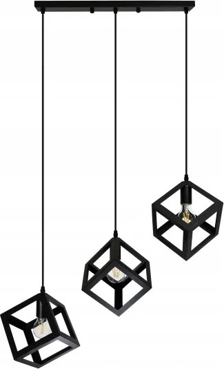 Závěsná stropní lampa Loft Moderní geometrický lustr 3x E27 Černá