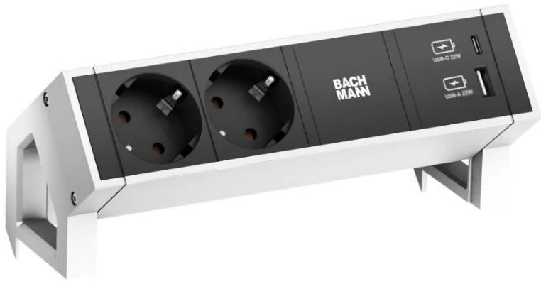 Zásuvka Bachmann 902.950 Desk 2 - 2x 230V + USB nab. A+C bílá