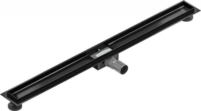 Mexen Flat nerezový sprchový žlab 90 cm - tělo žlabu bez krytu, černá, 1715090