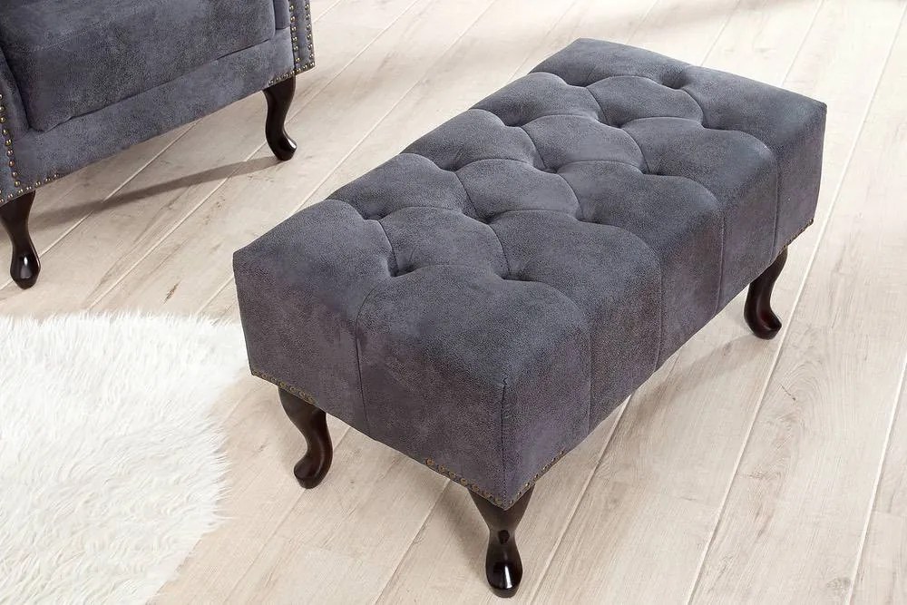 Taburetka Chesterfield šedá
