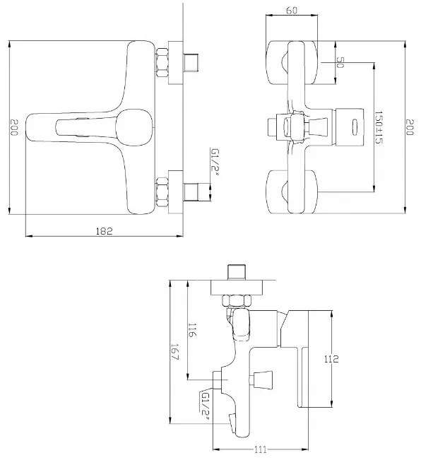 Invena Trend, vanová baterie s bodovou ruční sprchovou soupravou, měděná matná, INV-BW-02-014-V
