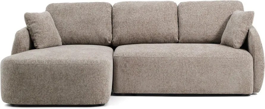 Taupe žinylková rozkládací rohová pohovka (levý roh/s lenoškou) Laira – Kave Home