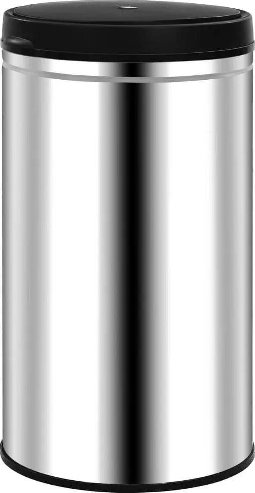 vidaXL Odpadkový koš s automatickým senzorem 60l uhlíková ocel [322695] Barva: Stříbrná