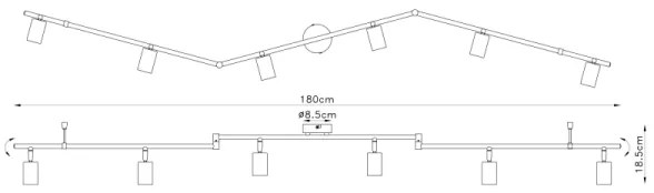 Globo 54008-6 - Bodové svítidlo MARTHA 6xE27/60W/230V