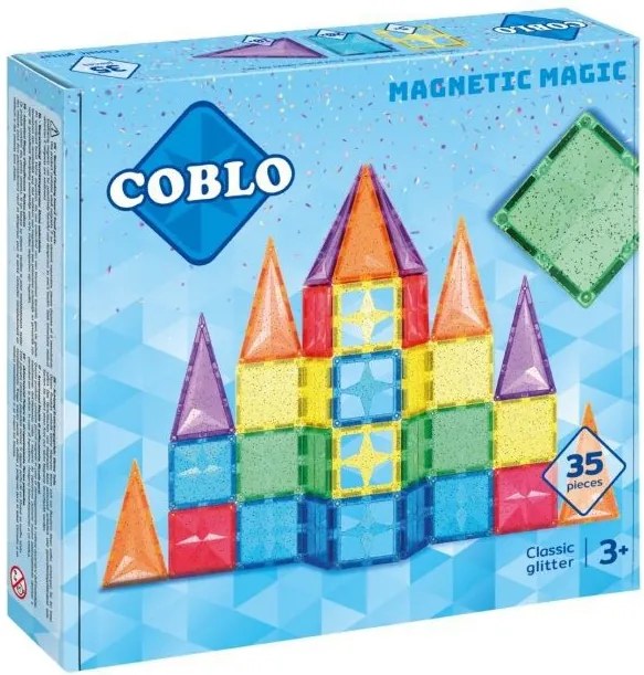 Coblo magnetická stavebnice 35 dílů - classic glitter