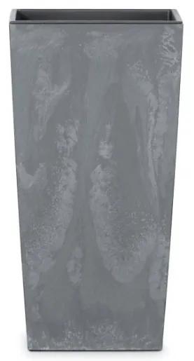 PROSPERPLAST Květináč - URBI SQUARE Beton Effect Rozměr: 19,5x19,5 cm, Barva: antracit