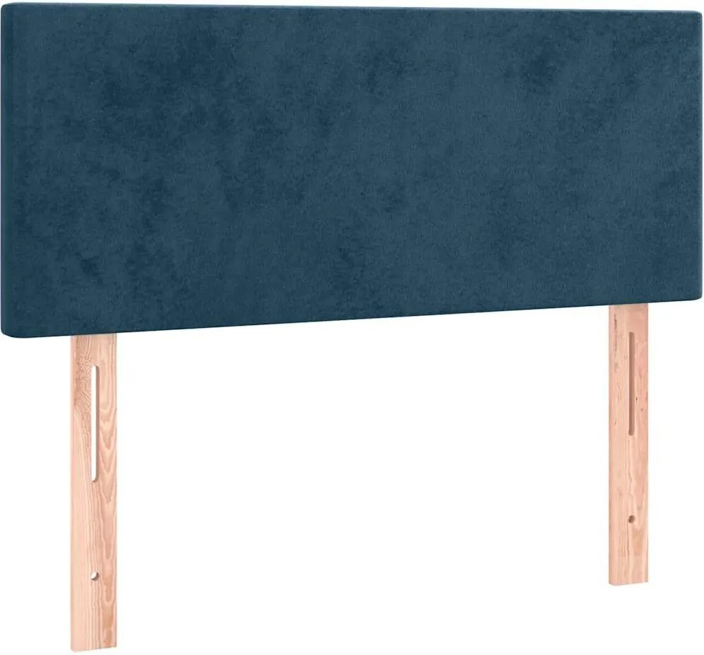 Box spring postel s matrací tmavě modrá 100x200 cm samet 3127359