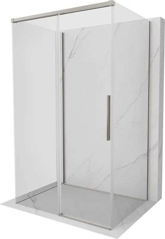 Mexen Rox-3S, 3-stěnný nástavec na sprchový kout 125 x 85 cm, 8mm čiré sklo, ocelový profil, 8C2-125-085-97-00-3S