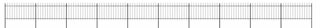 Zahradní plot s kopím nahoře ocelový 1673 x 100 cm černý 277620