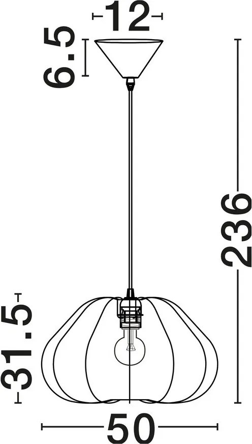 Matně bílé látkové závěsné svítidlo ø 50 cm Bora – Nova Luce