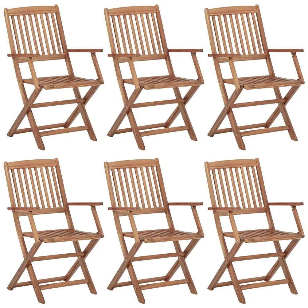 3065521 vidaXL Skládací zahradní židle 6 ks masivní akáciové dřevo