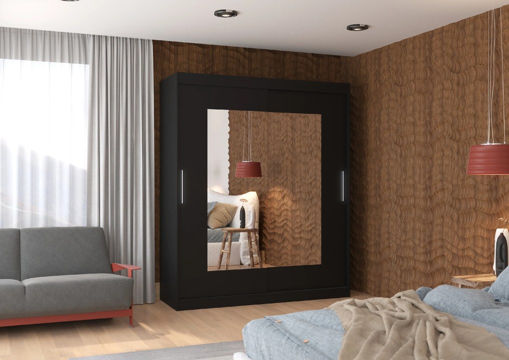 ADRK Furniture Posuvná skříň s zrcadlem ROSETTE 180 ADRK-SW-ROS-B-180