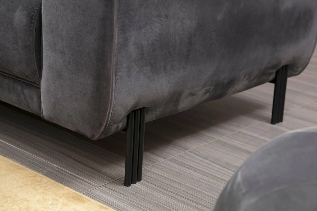 Designová sedačka Haylia 287 cm antracitová - levá