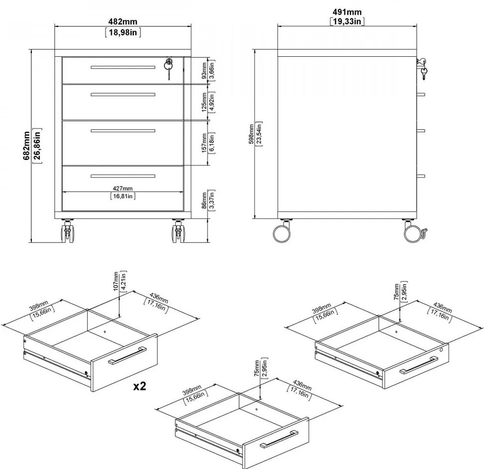 Mobilní kontejner Modulo, dub sonoma