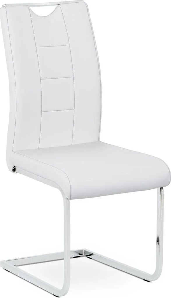 Autronic Pohupovací jídelní židle DCL-411 WT, bílá ekokůže/chrom