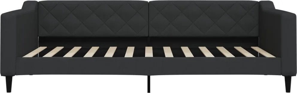 Válenda s přistýlkou a zásuvkami černá 100 x 200 cm textil 3197469