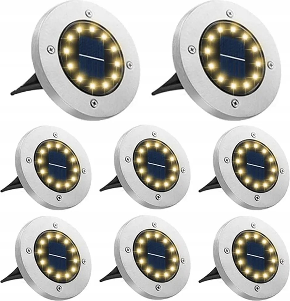 8 ks Led zahradní solární zapichovací Led lampa 8 Led