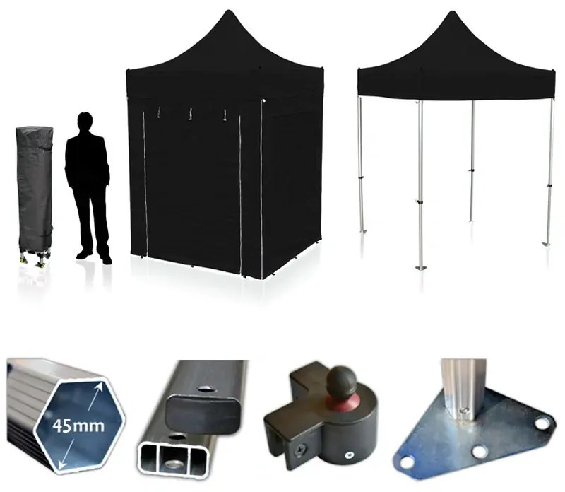 Nůžkový párty stan RedX® PROFI 1,5x1,5 m (Kvalitní profesionální párty stan 1,5x1,5 m - dostupný v 2 barvách a možností vlastního potisku)