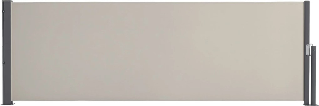 Zásuvná boční markýza Outsunny s privacy screen, ocelová skříňka, vodotěsná boční markýza, ochrana proti větru a slunci 300 x 100 cm pro balkon, teras