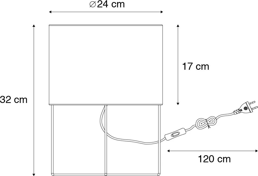 Moderní stolní lampa žlutá se zlatem - Rosalina