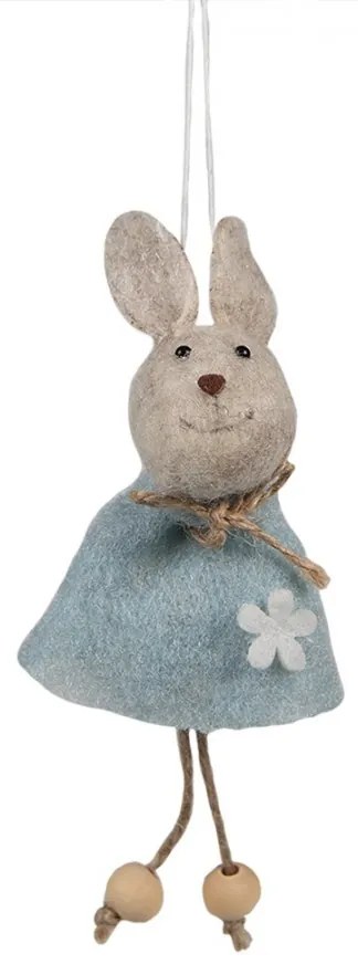Modrý plstěný závěsný velikonoční králíček Magiccal - 6*3*13 cm