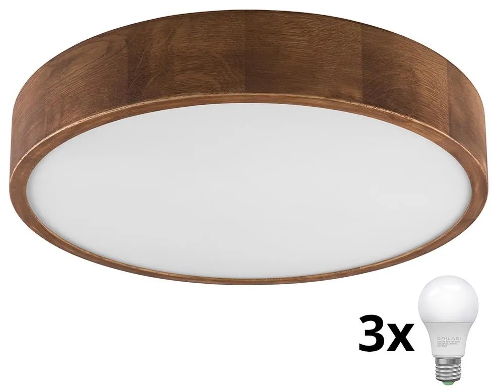 Brilagi - LED Stropní svítidlo CARVALHO 3xE27/60W/230V dub třešeň pr. 47 cm